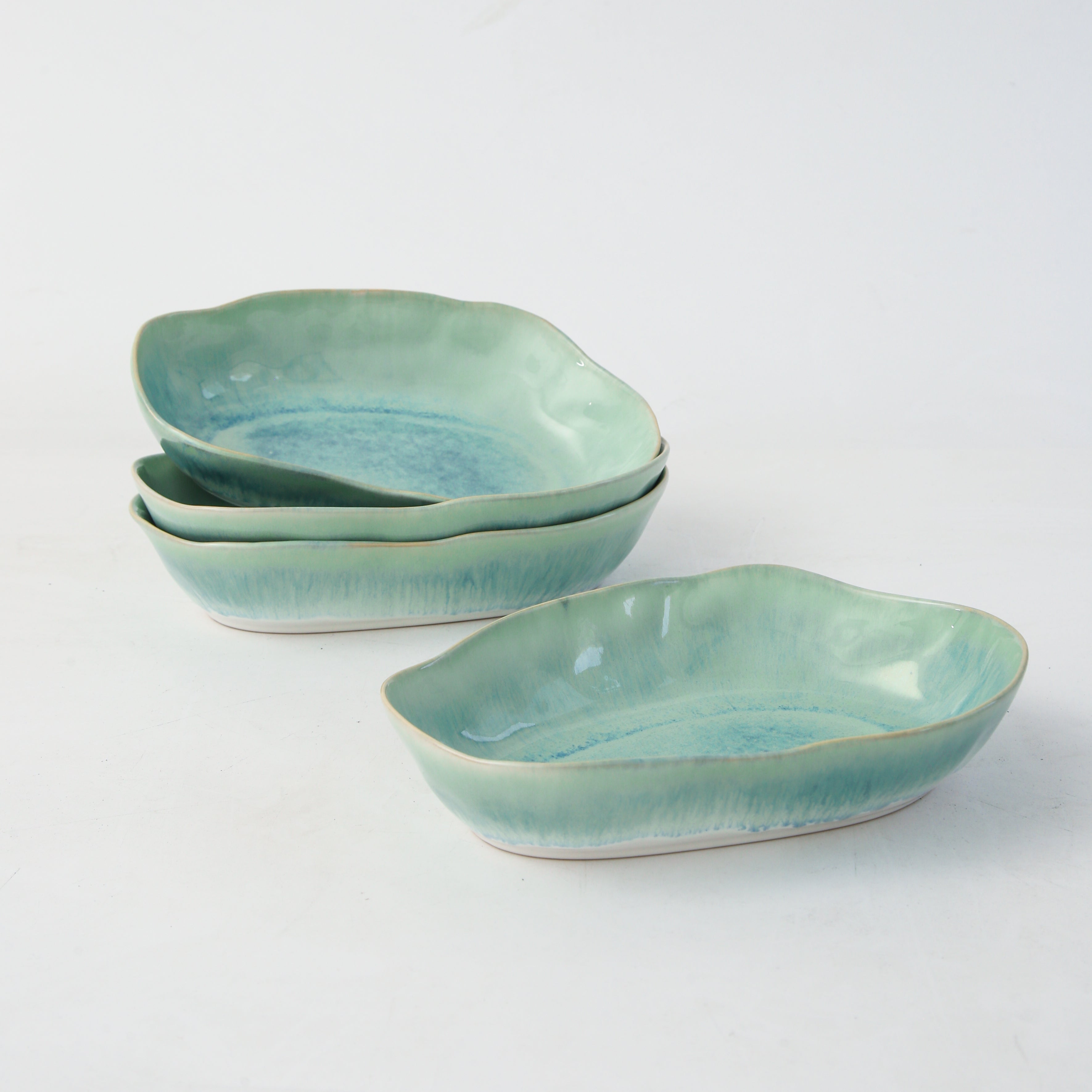 Aqua Blue Organic Oval Plate Set – DECOSIGNATURE